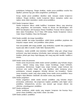 Makalah Sistem Pendidikan Nasional - Standar Pendidikan Nasional | DOCX