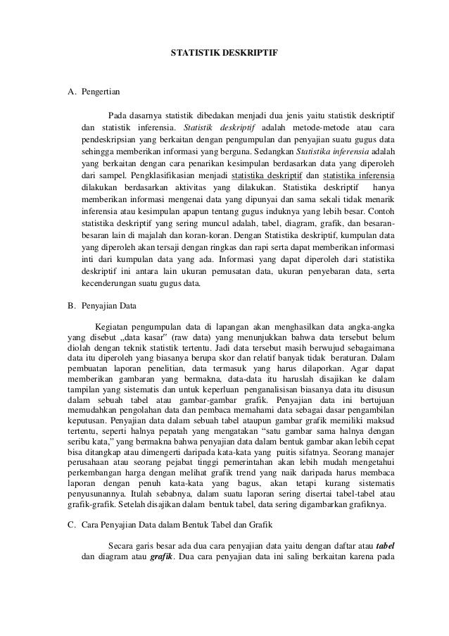 Contoh Makalah Statistika Deskriptif Pdf