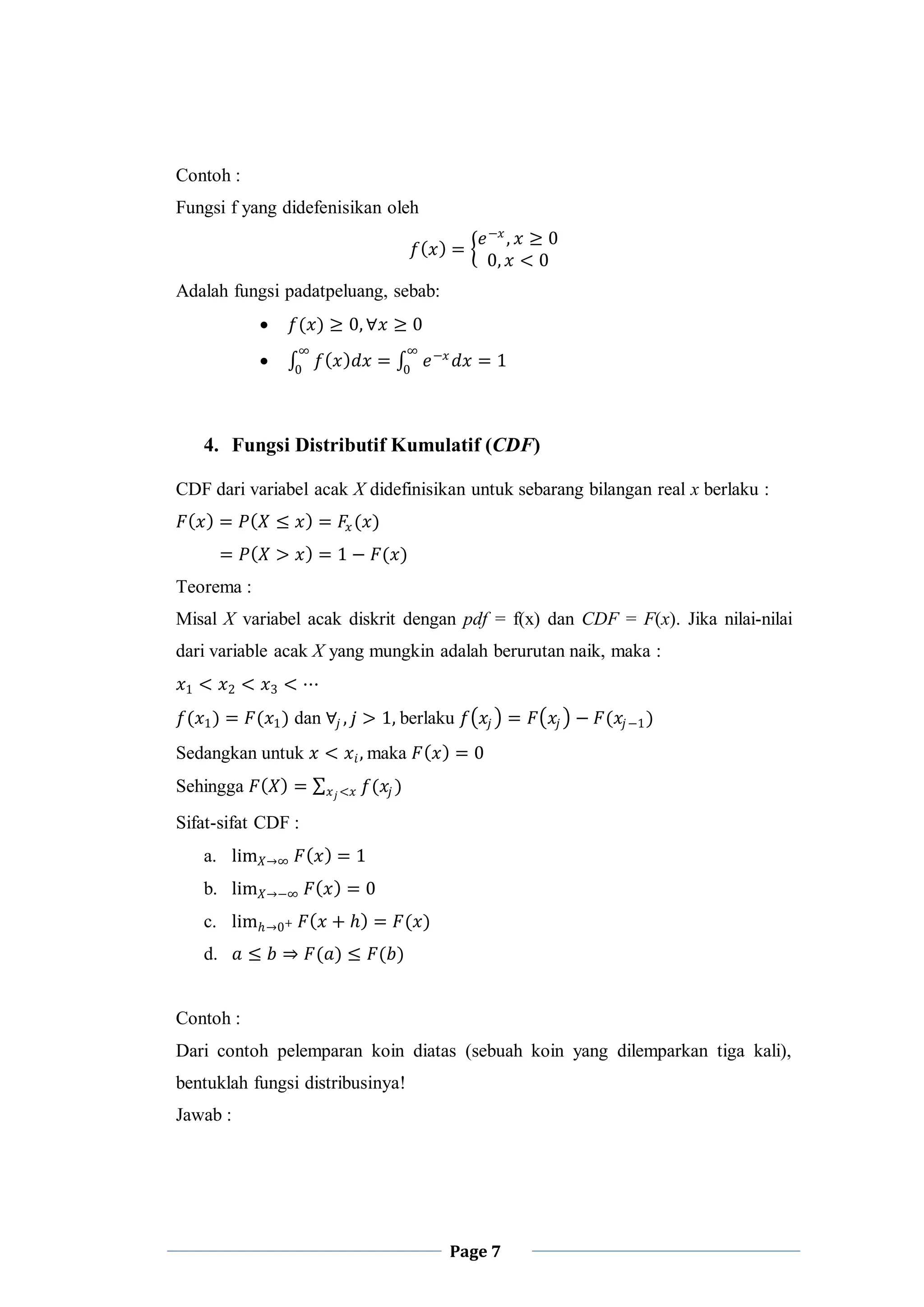 Makalah STATISTIK MAEMATIKA II VARIABEL RANDOM | PDF