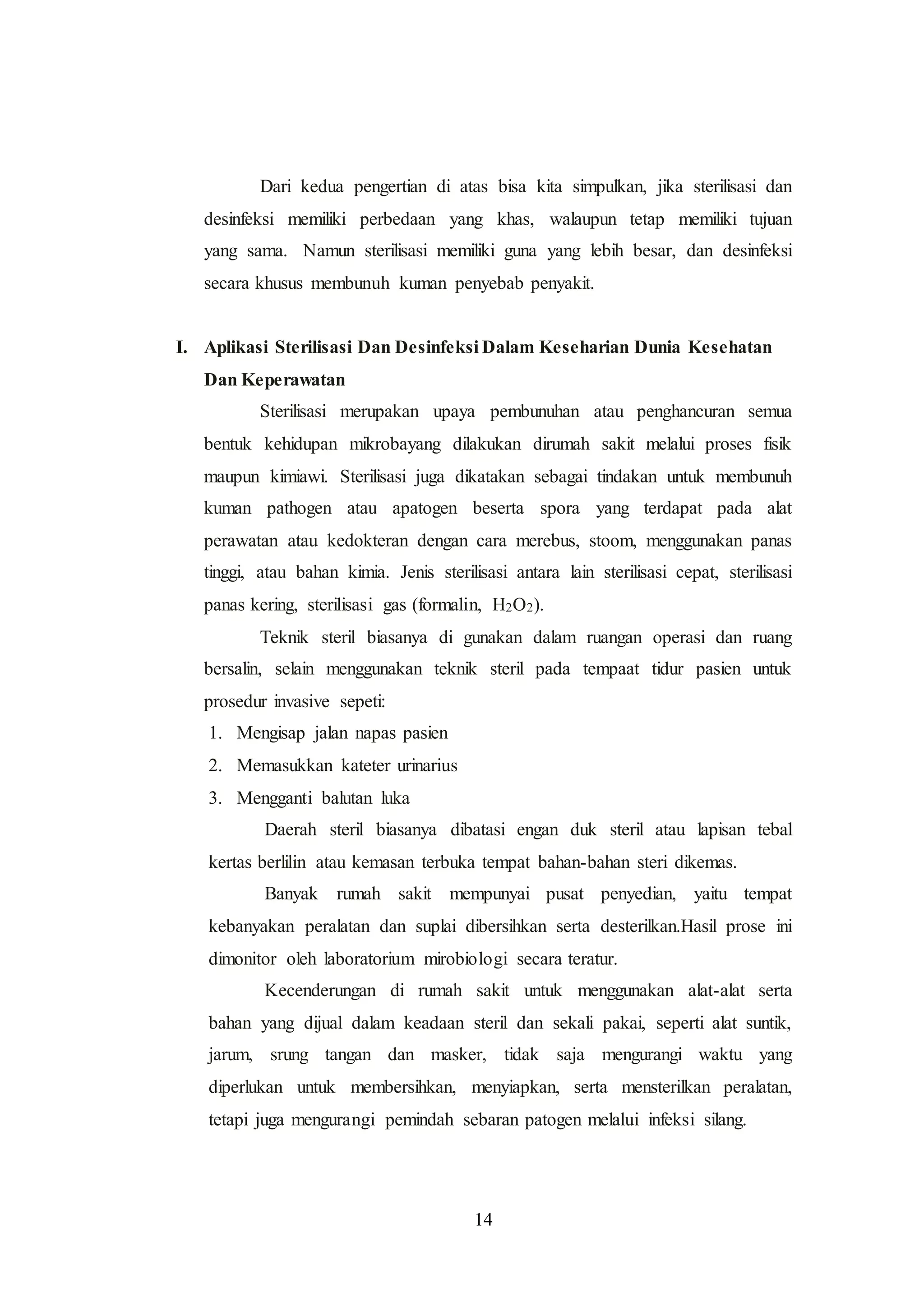 Makalah sterilisasi dan desinfeksi | DOCX
