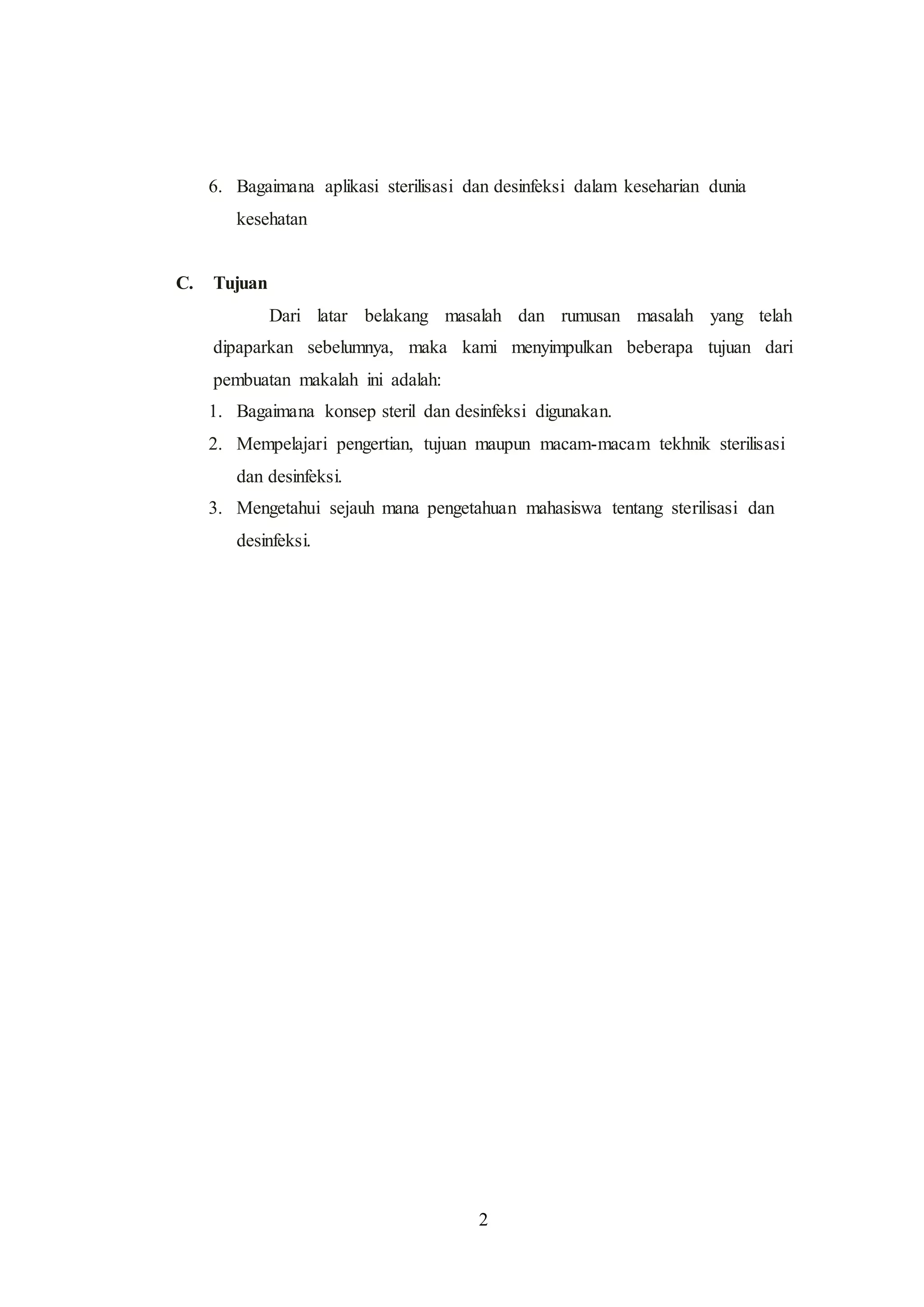 Makalah sterilisasi dan desinfeksi | DOCX