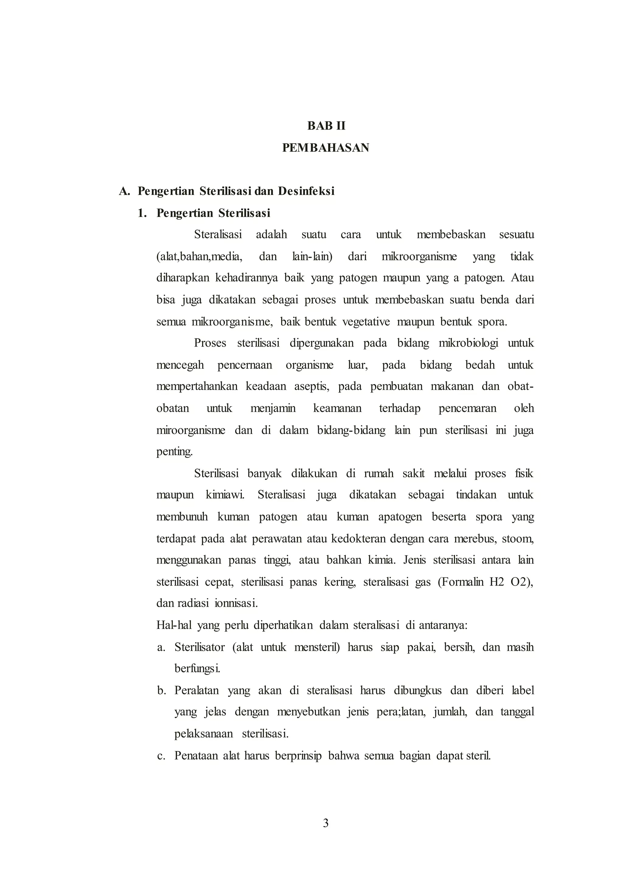 Makalah sterilisasi dan desinfeksi | DOCX