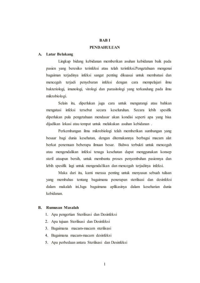 Makalah sterilisasi dan desinfeksi | DOCX