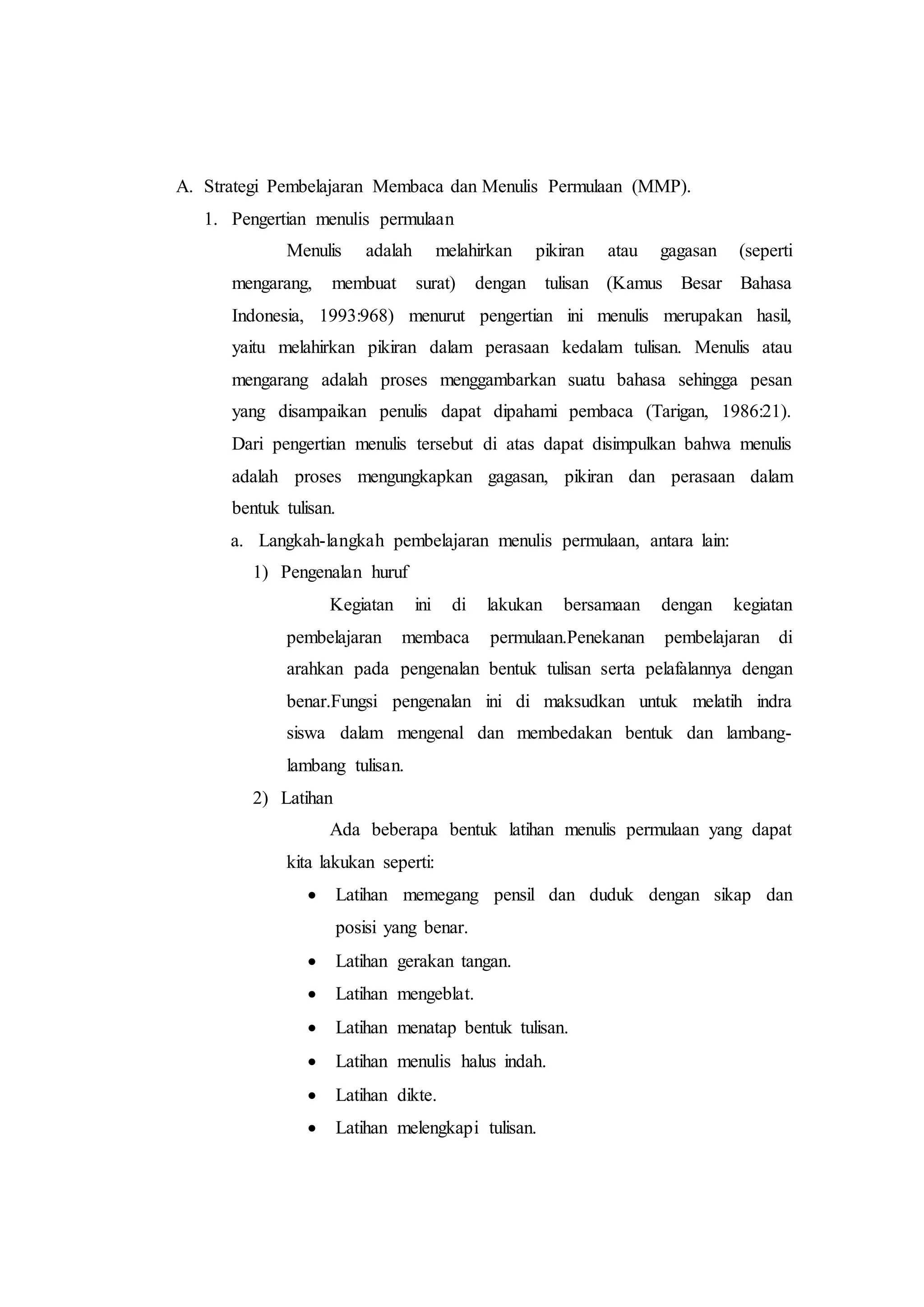 Makalah Strategi Pembelajaran Menulis di SD | DOCX