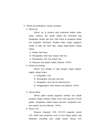 Makalah Strategi Pembelajaran Menulis di SD | DOCX