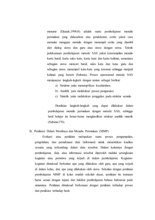 Makalah Strategi Pembelajaran Menulis di SD | DOCX