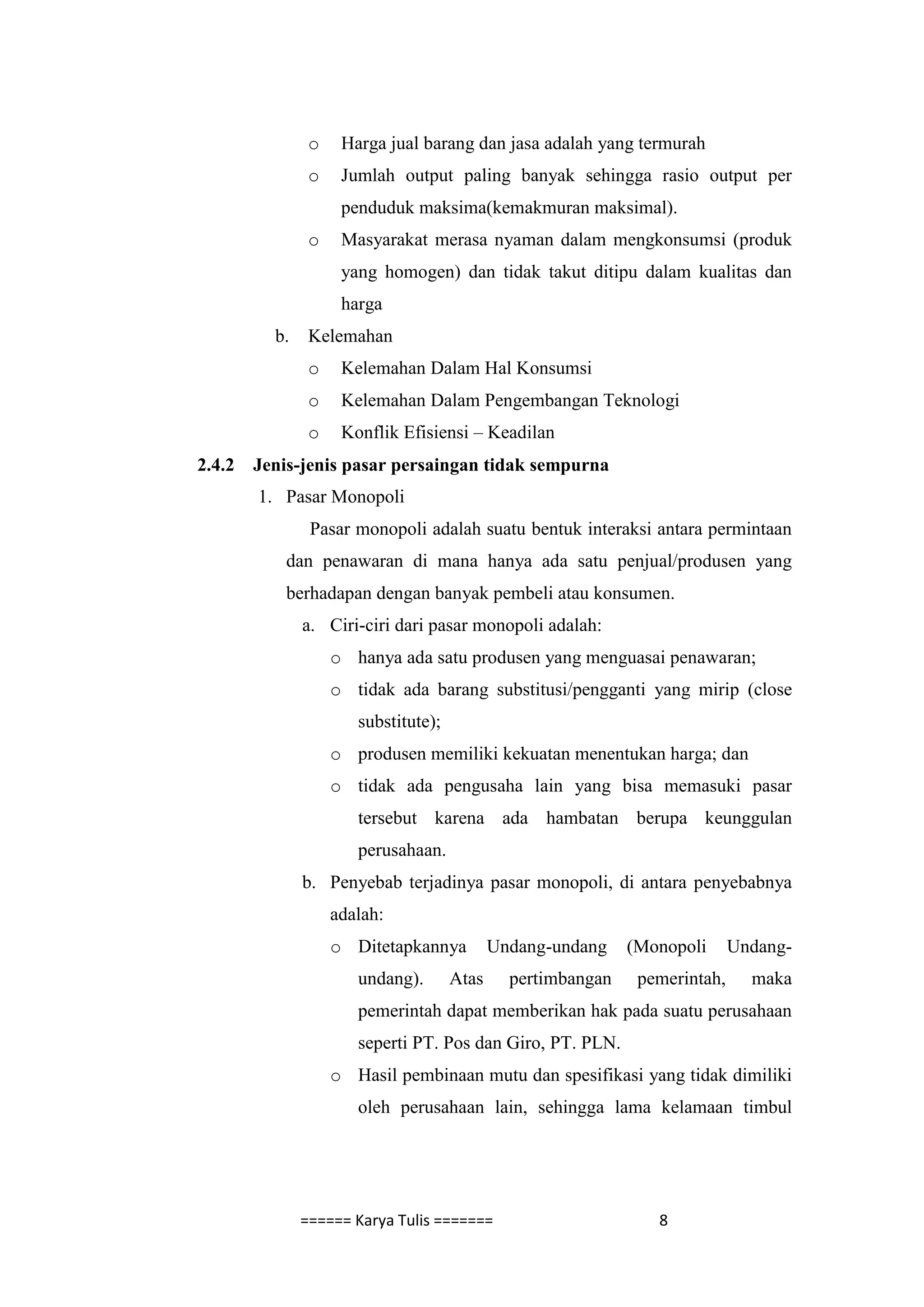 Makalah struktur pasar | DOCX