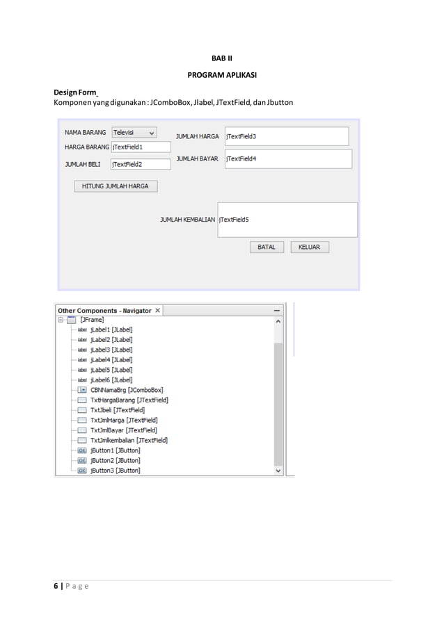 Makalah Program Kasir Java NetBeans | DOCX