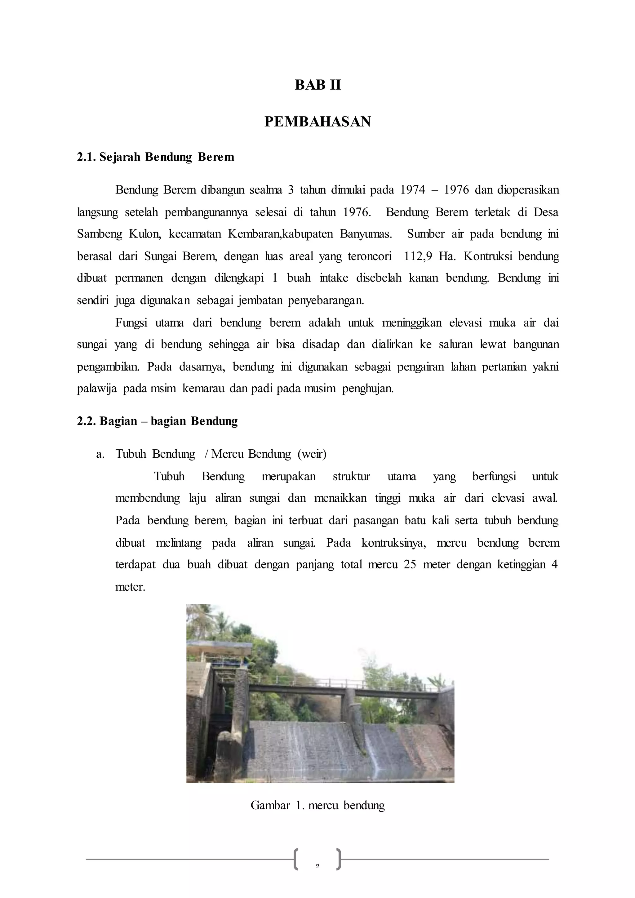 Makalah survey bendung berem | DOC