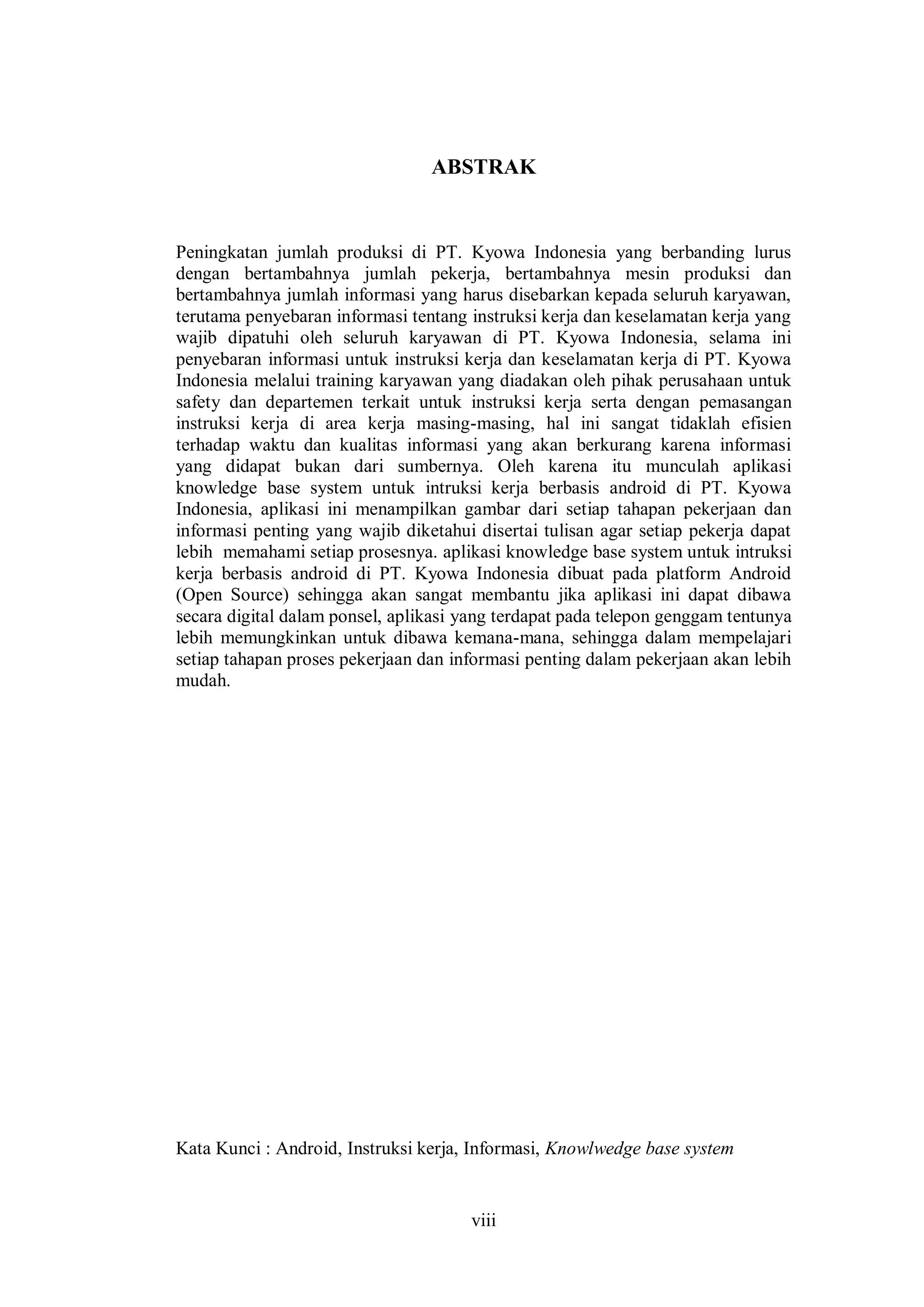 LAPORAN TUGAS AKHIR PERANCANGAN APLIKASI KNOWLEDGE BASE SYSTEM UNTUK ...