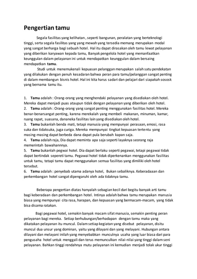 Makalah tamu dan pramusaji | PDF