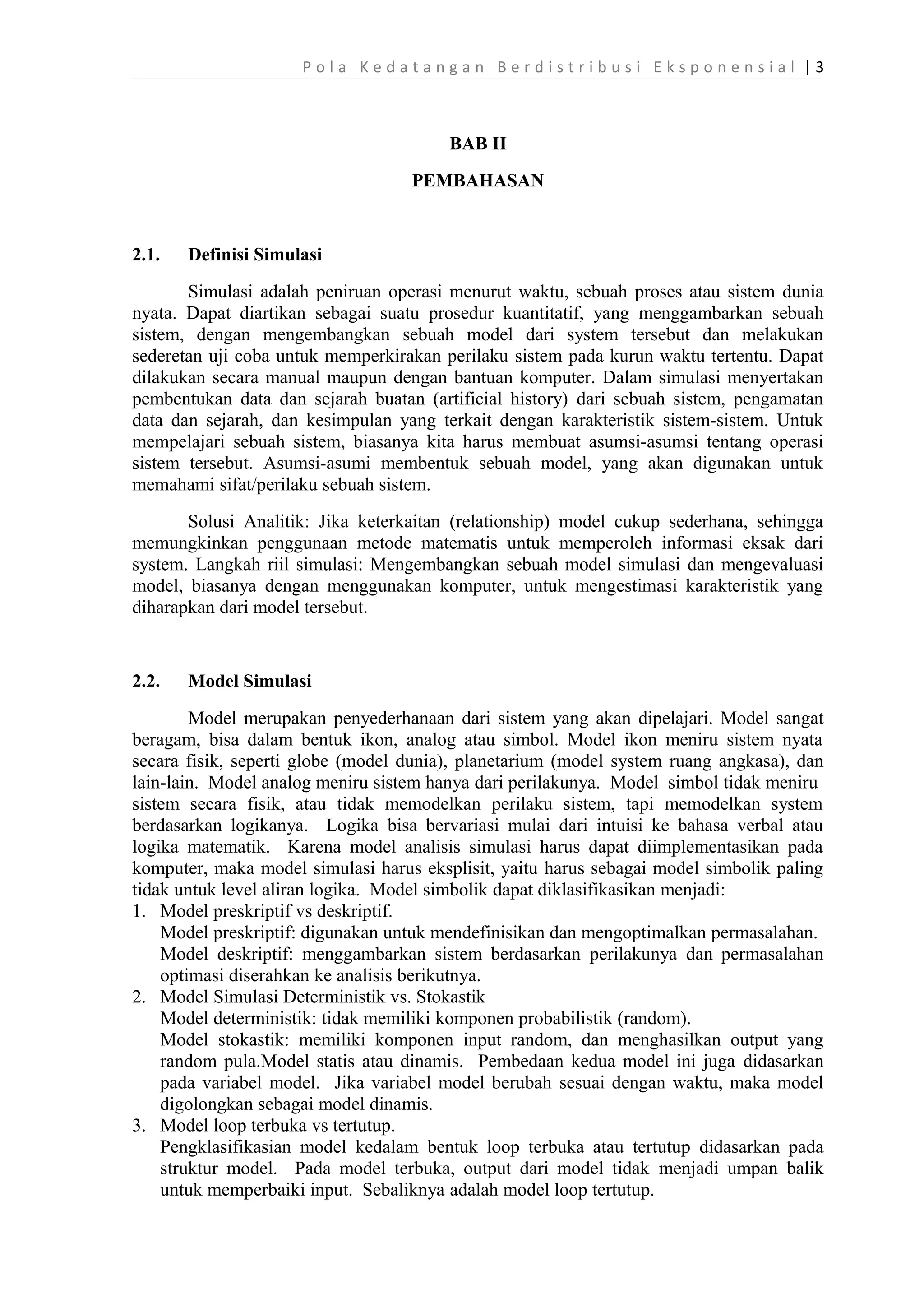 Makalah teknik simulasi dan pemodelan | DOC