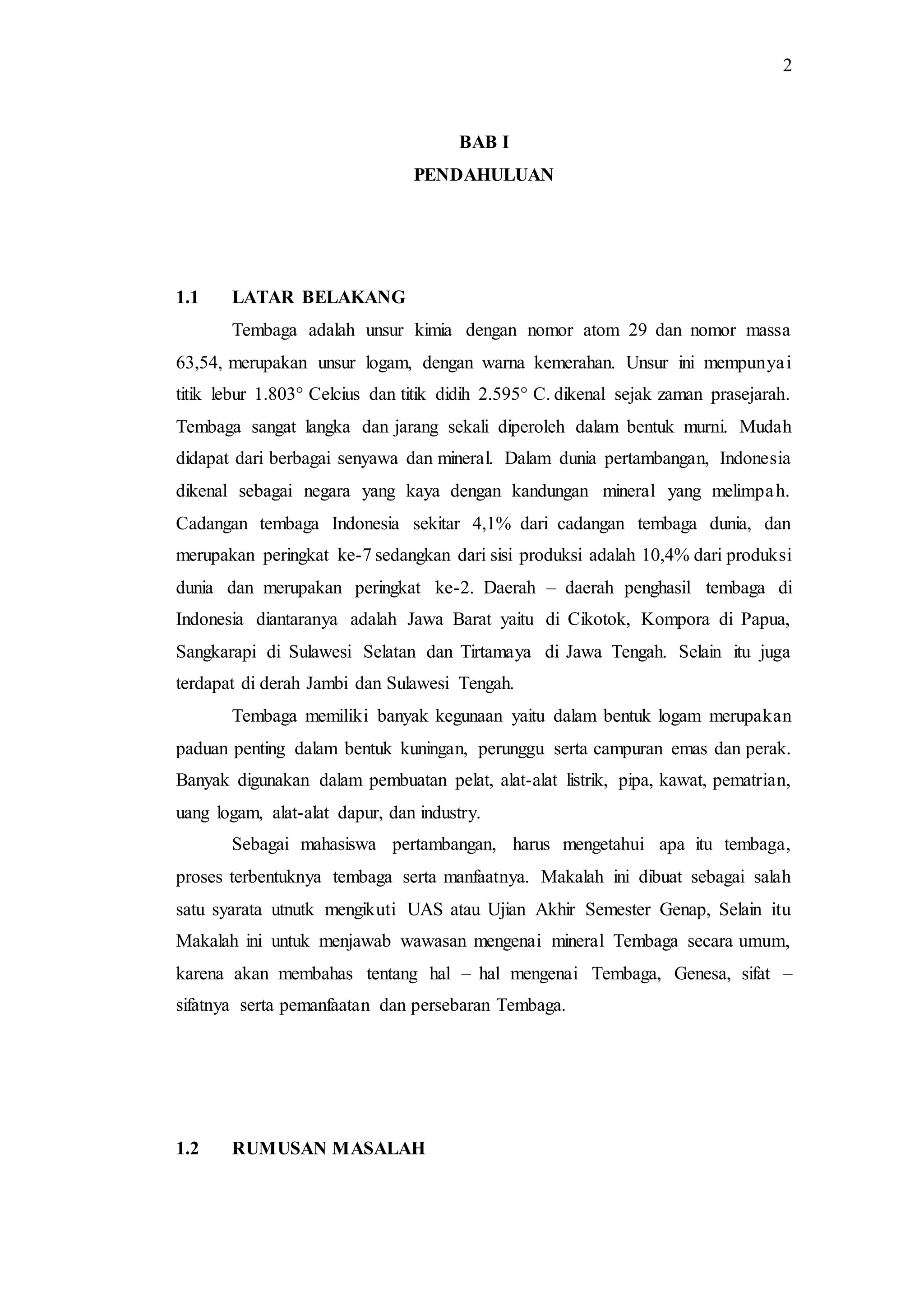 Makalah tembaga (Cu) | DOCX
