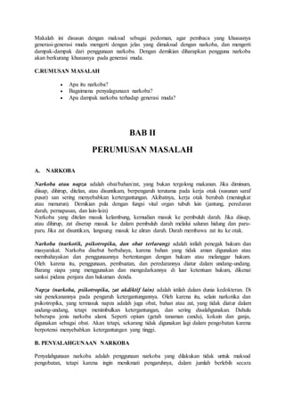 Makalah tentang bahaya narkoba | PDF