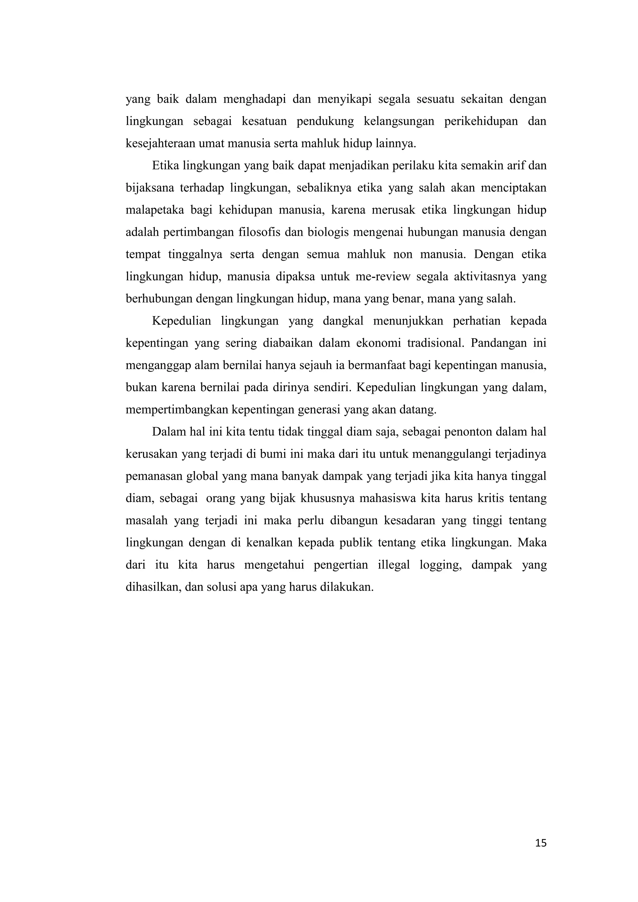 Makalah tentang illegal logging | DOCX