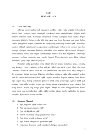 Makalah tentang syirik | DOCX