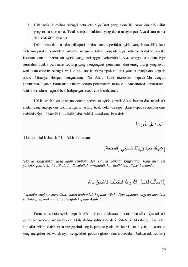 Makalah tentang syirik | DOCX