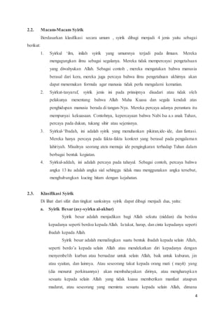 Makalah tentang syirik | DOCX
