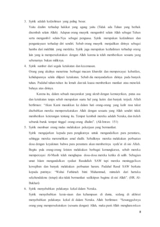 Makalah tentang syirik | DOCX