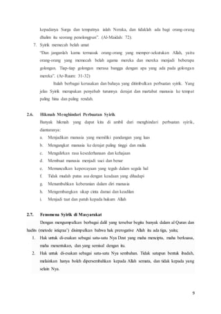 Makalah tentang syirik | DOCX