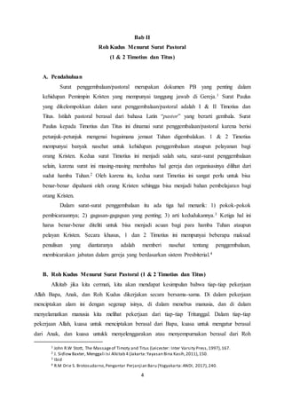 Paper Teologi PB (Roh Kudus Menurut Surat Pastoral) | DOCX