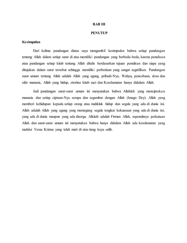 Makalah Teologi perjanjian baru, allah | DOCX