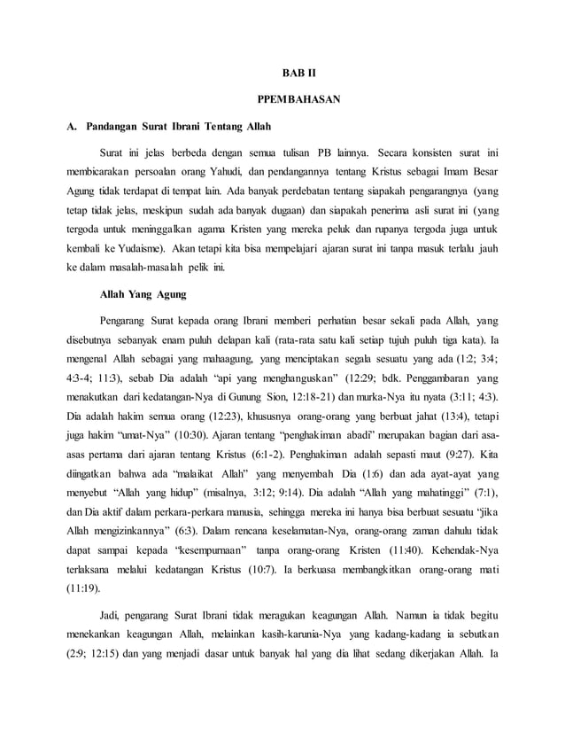 Makalah Teologi perjanjian baru, allah | DOCX