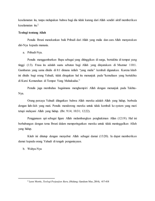 Makalah Teologi perjanjian baru, allah | DOCX