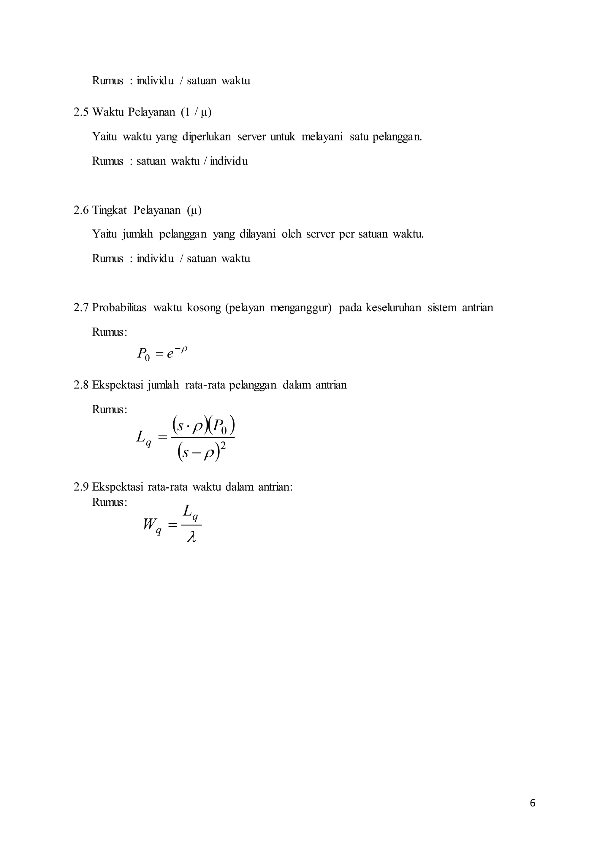 Makalah teori antrian (SISTEM ANTRIAN MM TAK HINGGA) | DOCX