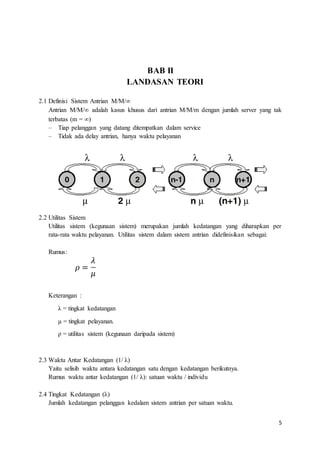 Makalah teori antrian (SISTEM ANTRIAN MM TAK HINGGA) | DOCX
