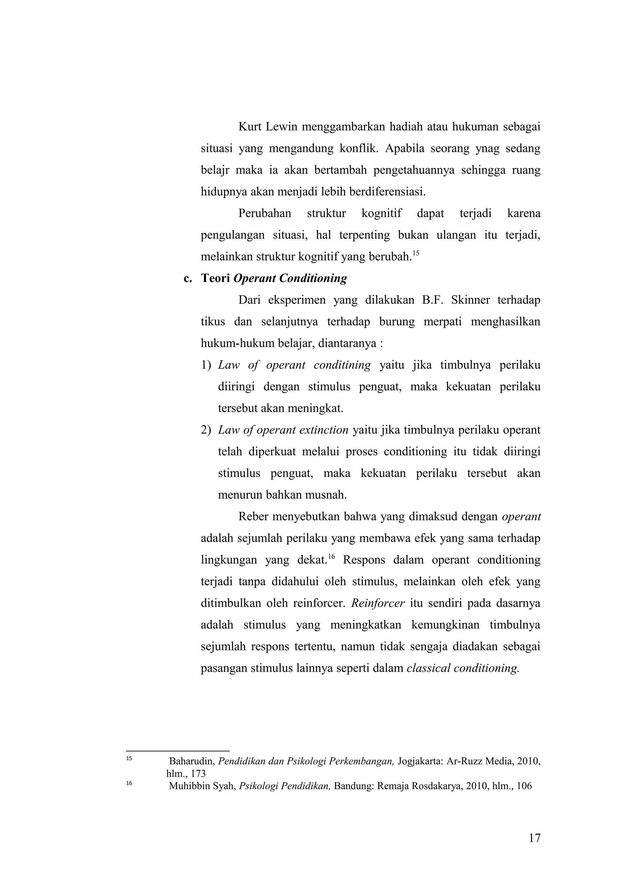 Makalah teori belajar | DOC