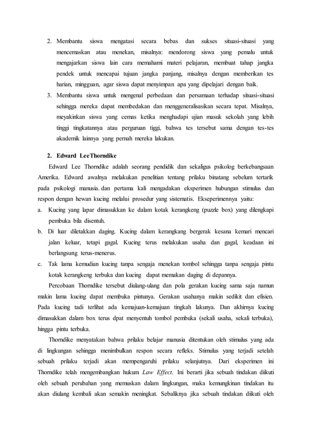 Makalah teori belajar behavioristik Makalah teori belajar behavioristik