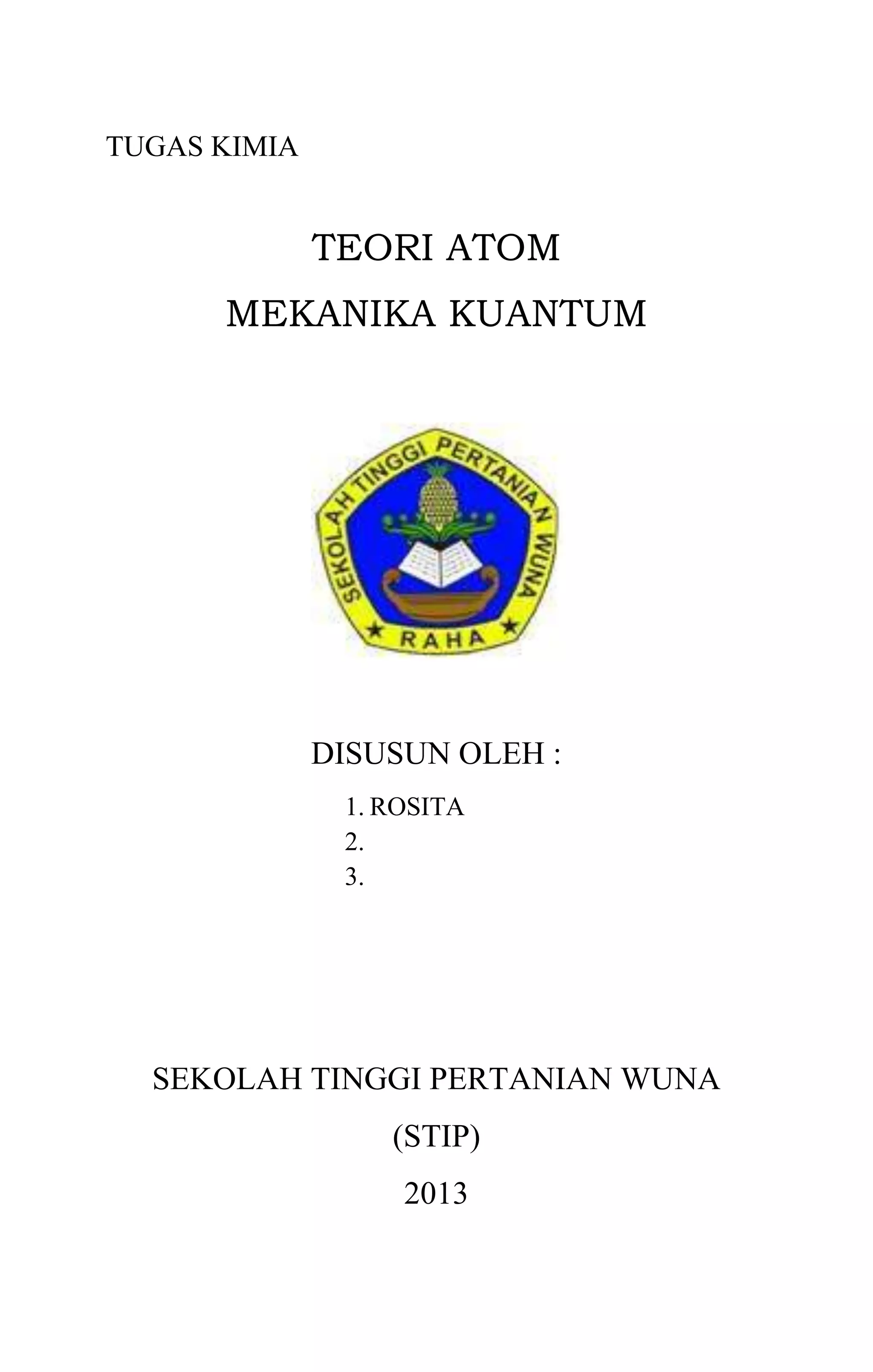 Makalah teori mekanika kuantum | DOCX