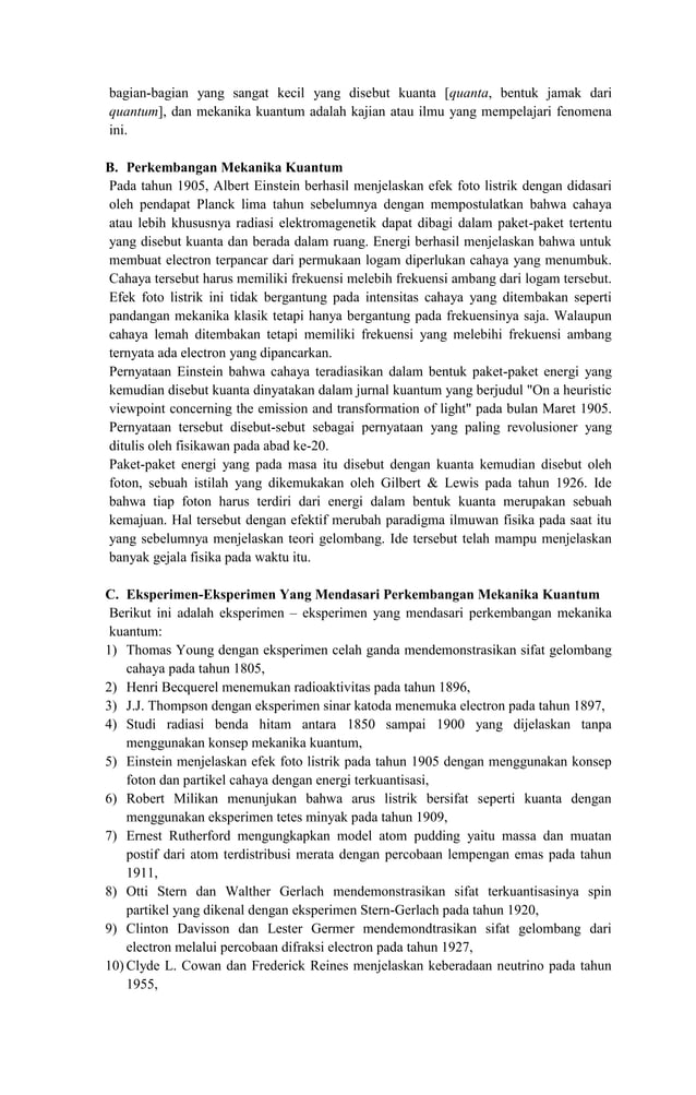 Makalah teori mekanika kuantum | DOCX