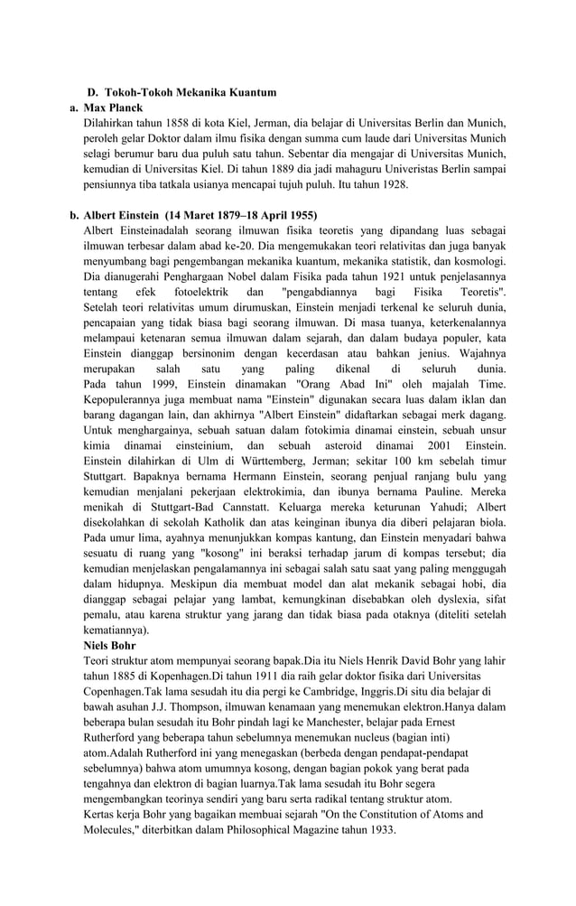 Makalah teori mekanika kuantum | DOCX