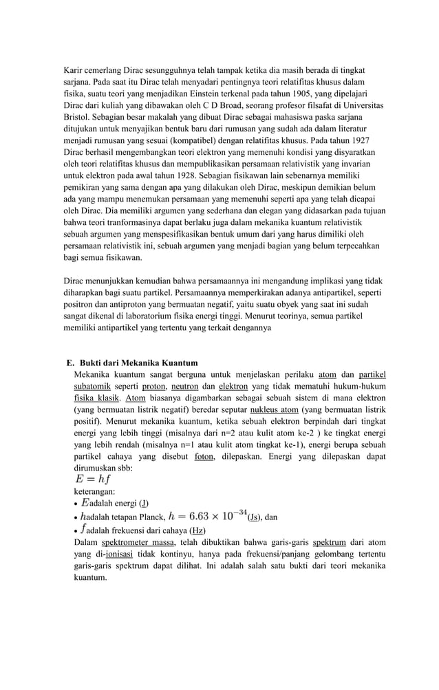 Makalah teori mekanika kuantum | DOCX