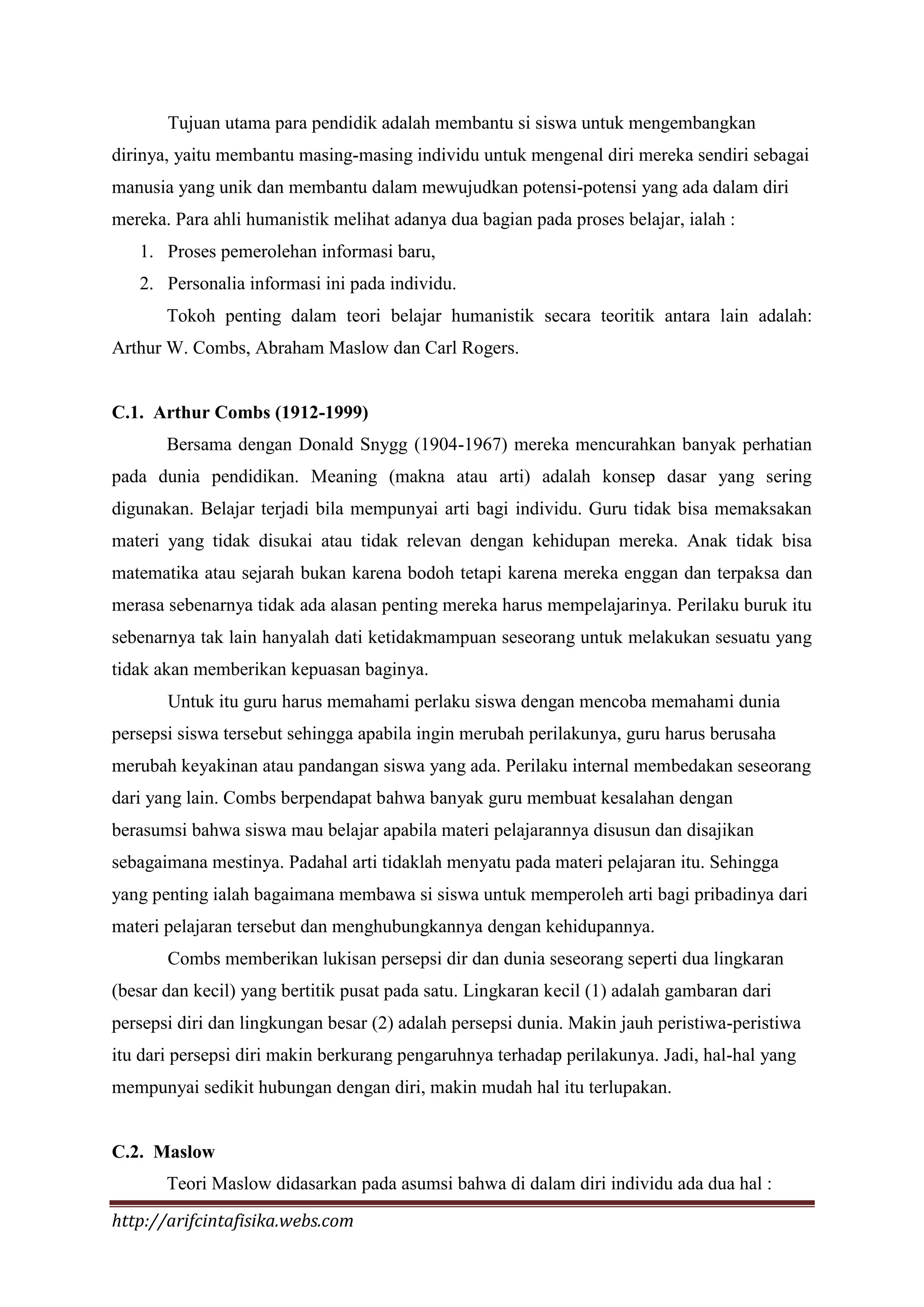 Makalah teori pembelajaran | PDF