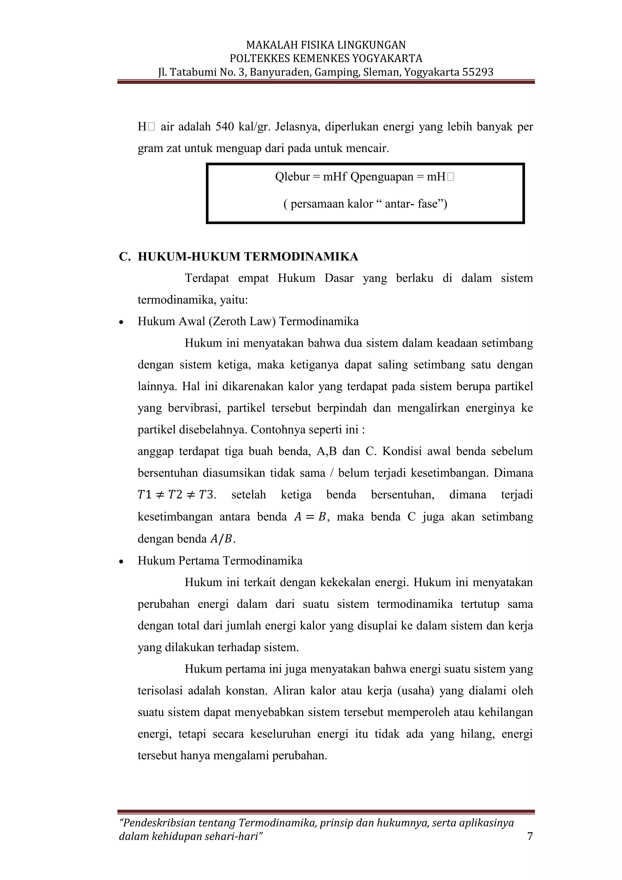 Makalah termodinamika | DOCX