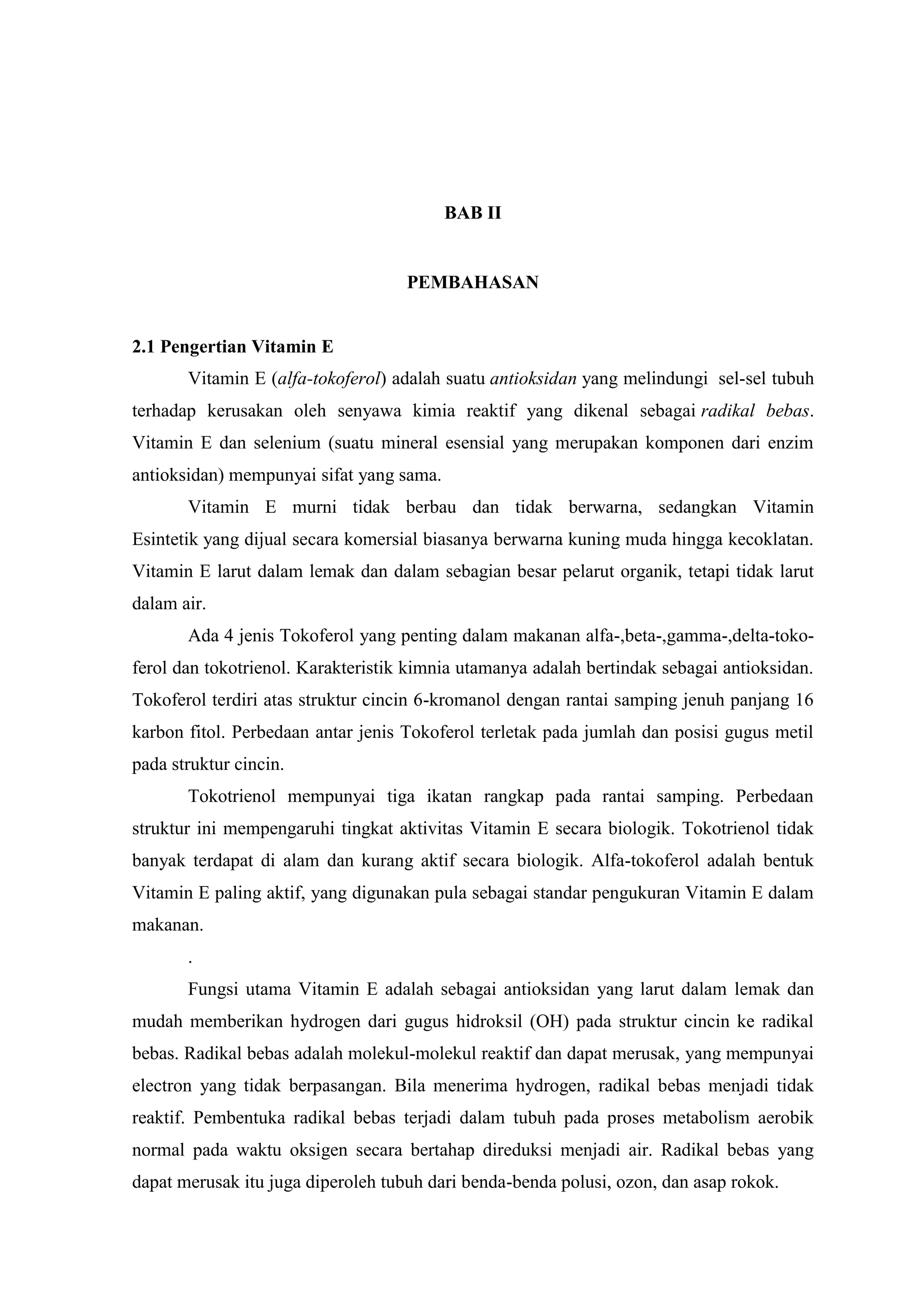 Makalah tokoferol | PDF