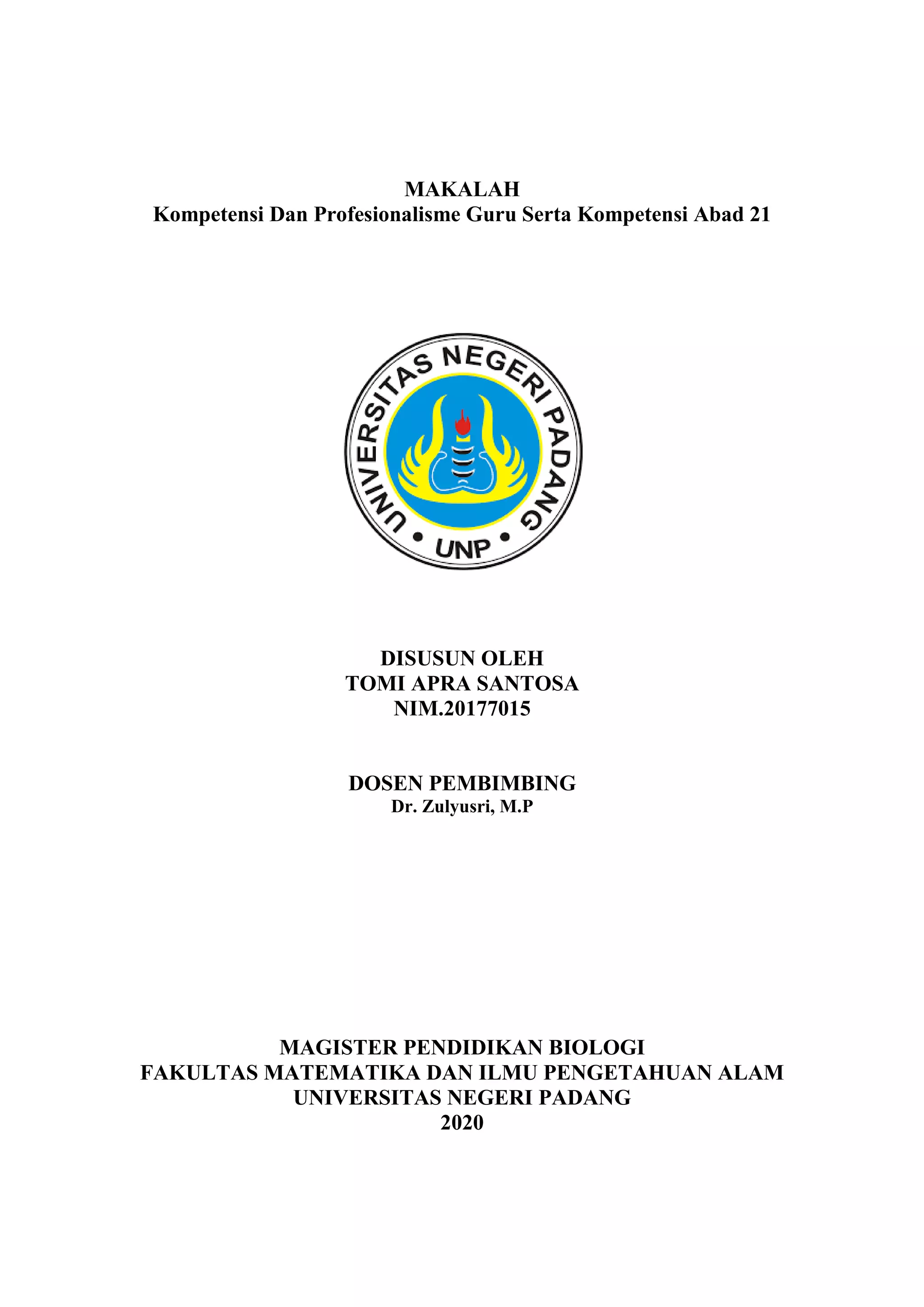 Makalah Kompetensi dan Profesionalisme Guru | PDF