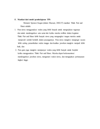 THINK PAIR SHARE (TPS) | DOCX