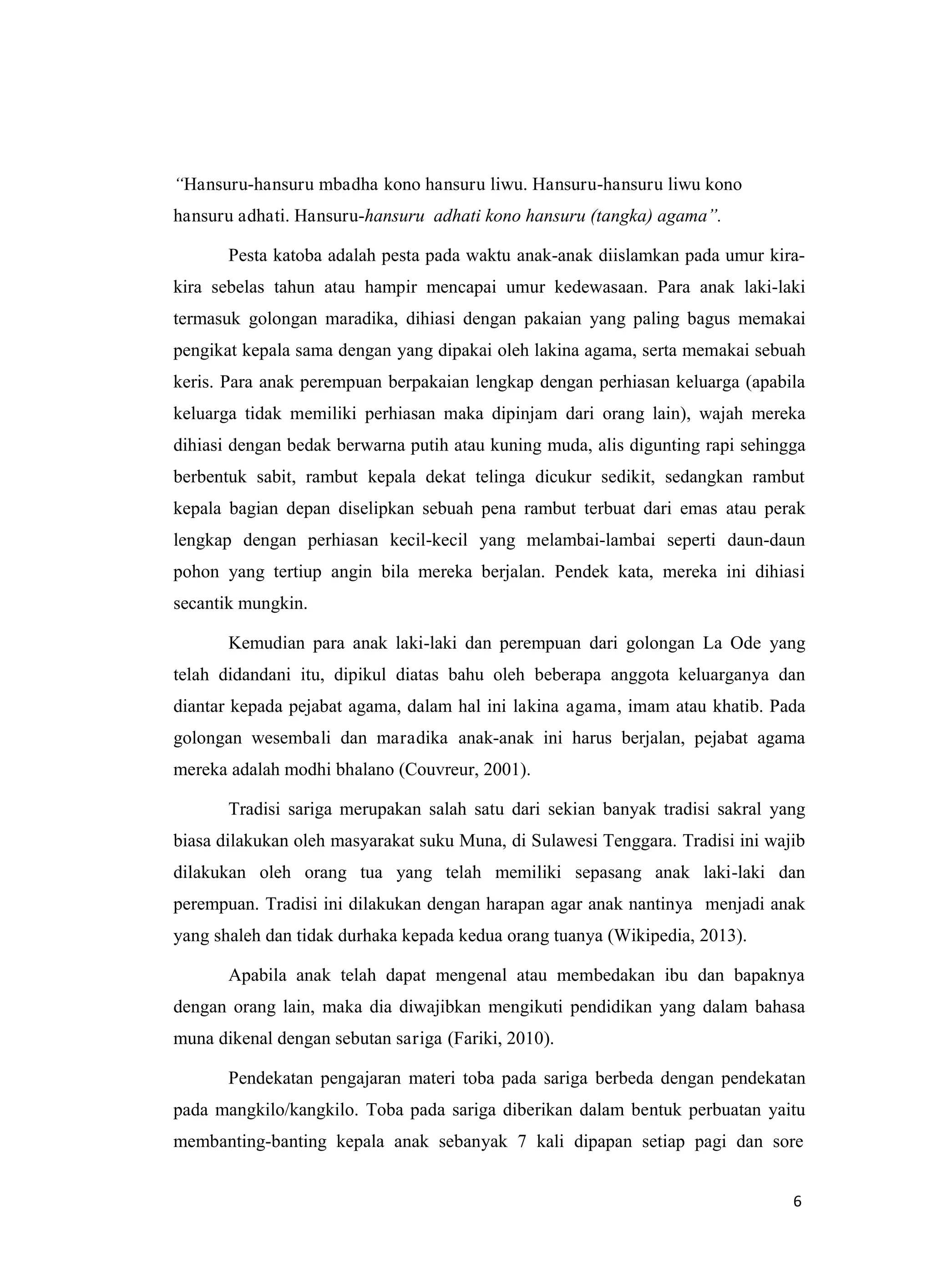 Makalah tradisi sariga kabupaten muna | DOC