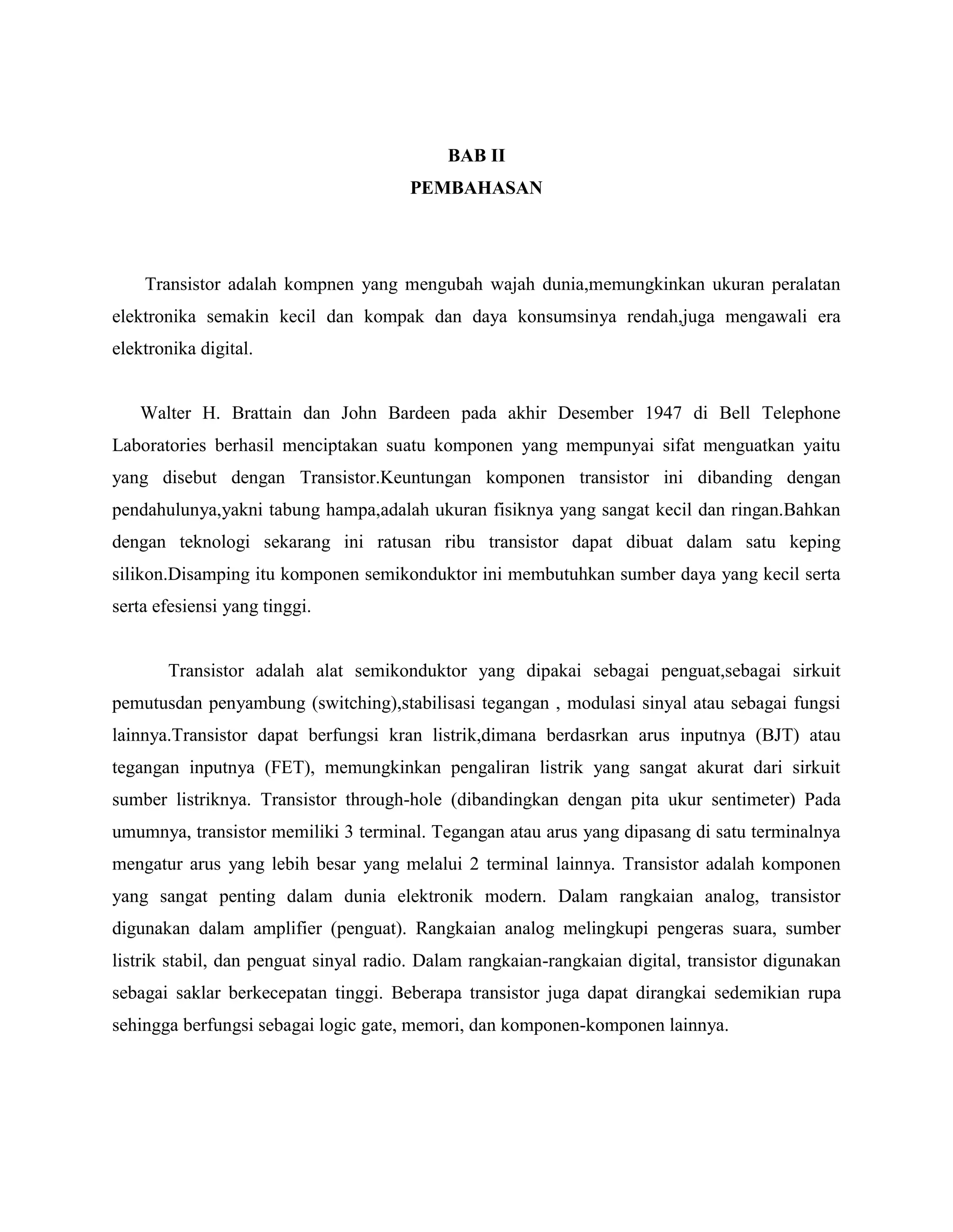 Makalah transistor | DOCX