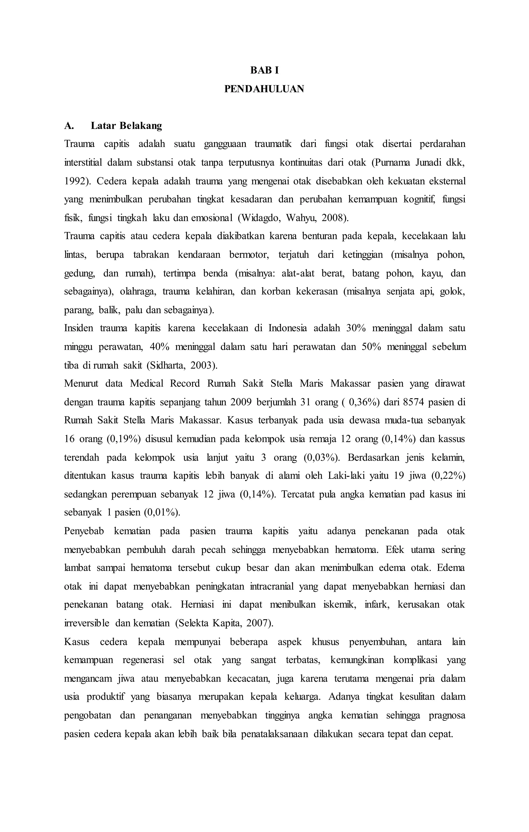 Makalah trauma kapitis | DOCX