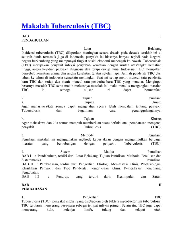 Makalah tuberculosis | DOCX