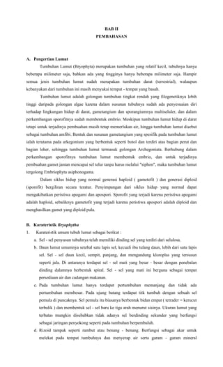 Makalah tumbuhan lumut | PDF