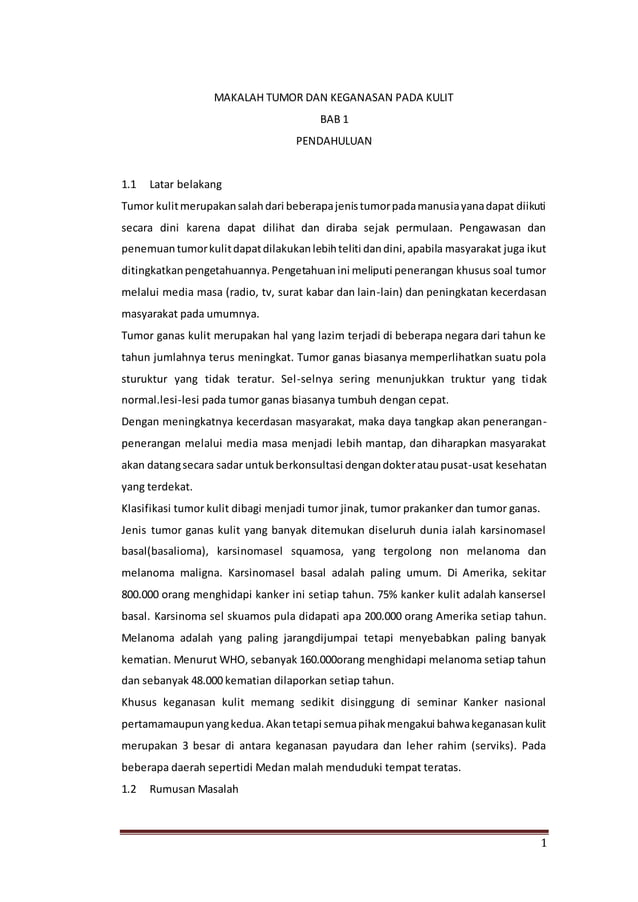 Makalah tumor dan keganasan pada kulit | DOCX