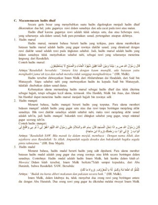 Hadits Dhoif (kriteria & macam-macam) | DOCX