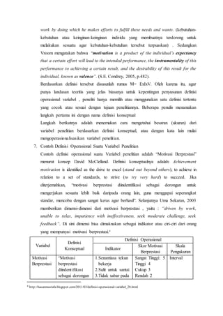 Makalah variabel dan definisi operasional | DOCX