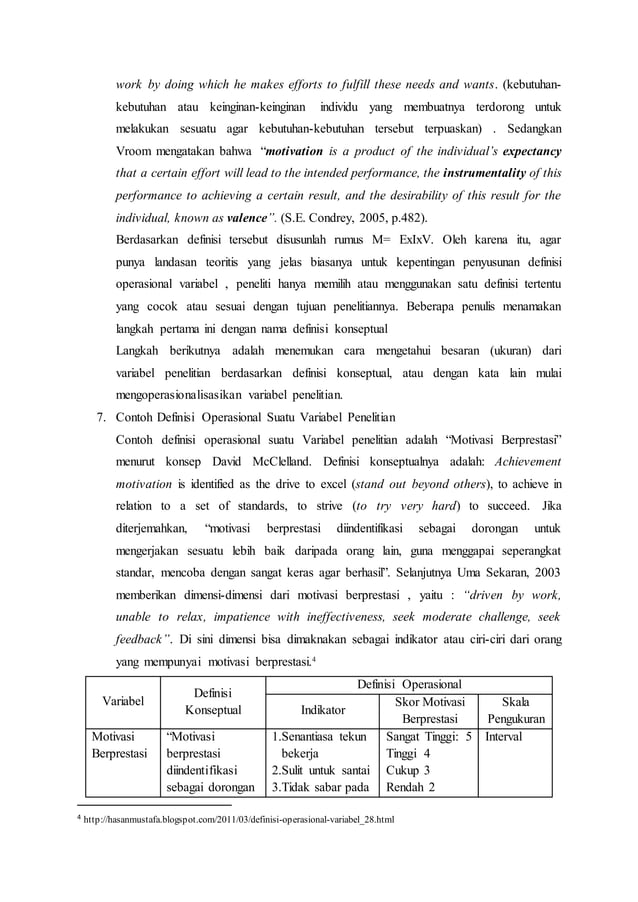 Makalah variabel dan definisi operasional | DOCX